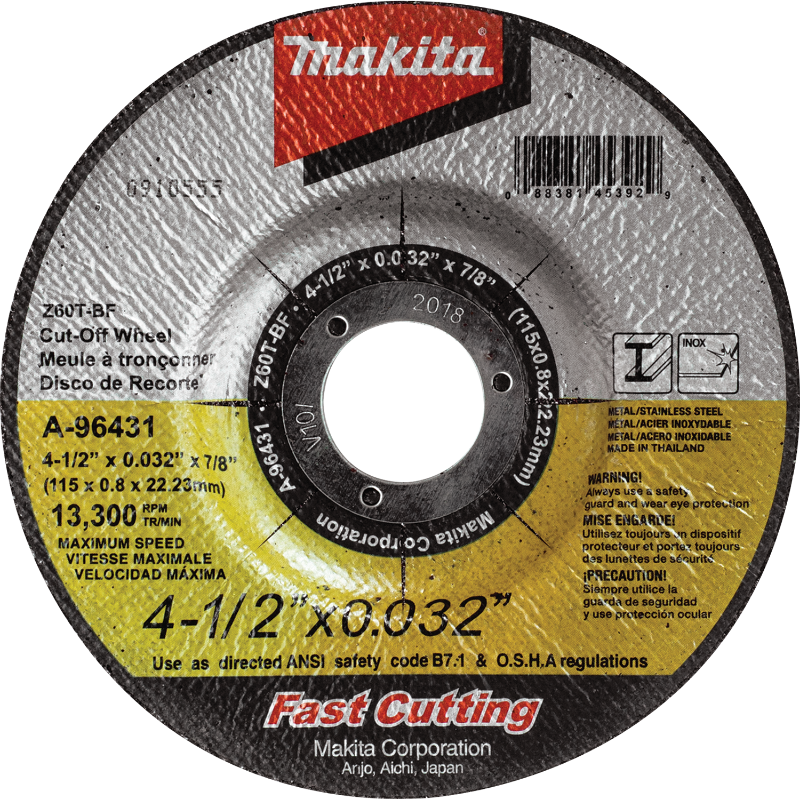 Saw Blade - Cut-Off Zip Blade 4½" Type 27 Depressed Center (A-96431-25